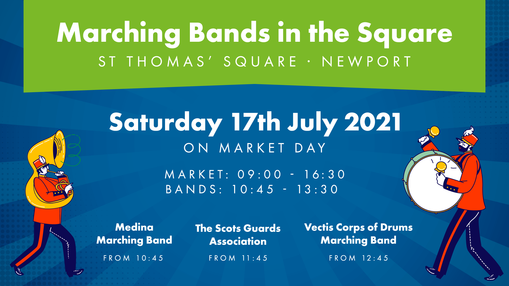 Marching Bands in the Square - Newport Carnival - Isle of Wight