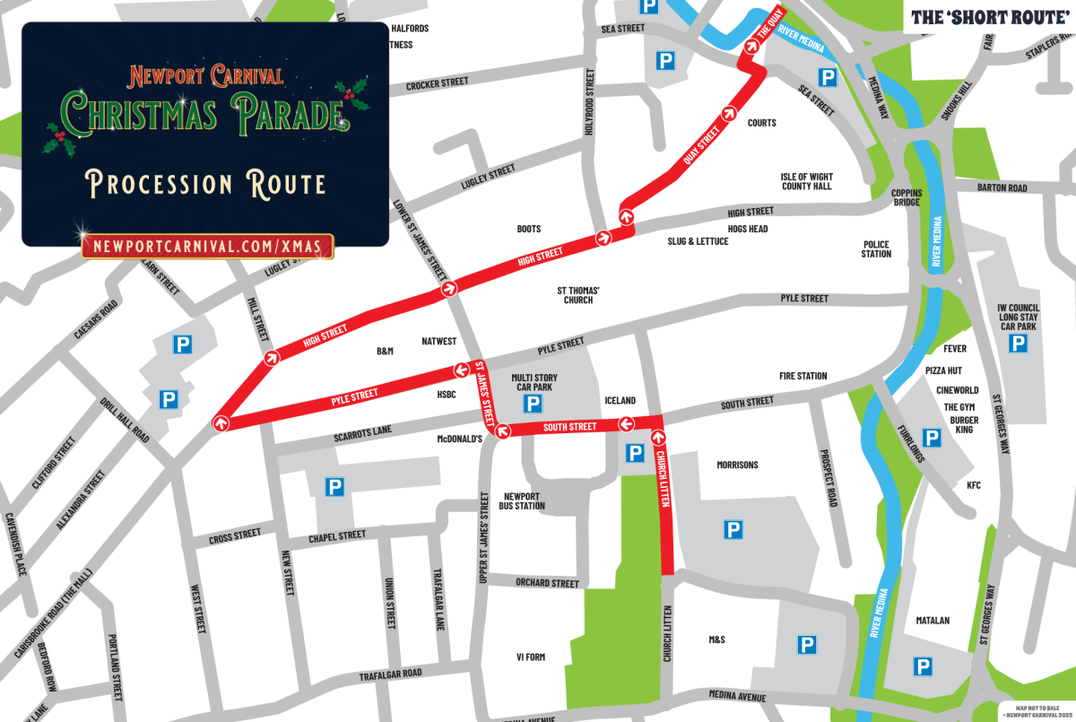 Procession Route - Newport Carnival - Isle of Wight